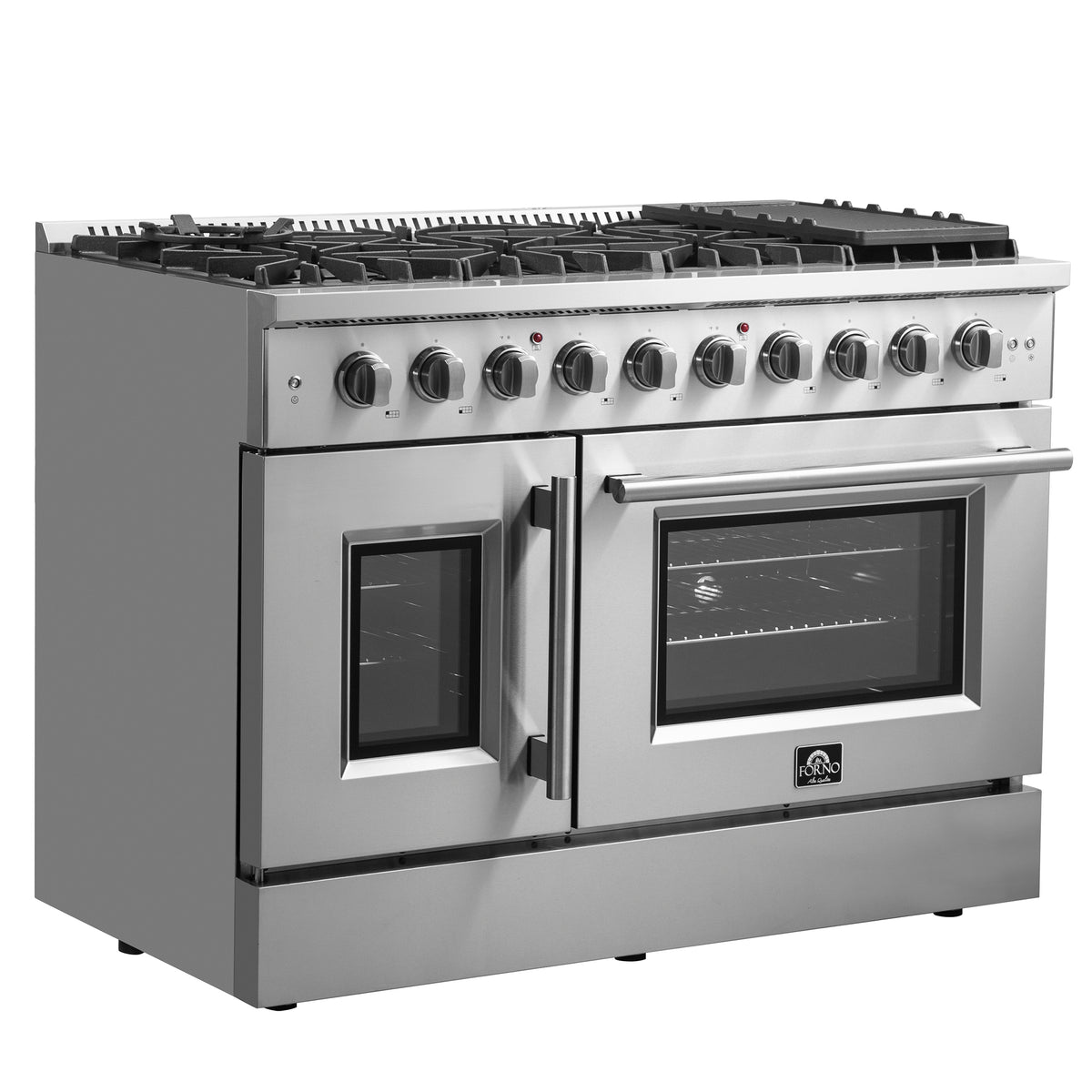 Forno Galiano 48-Inch Freestanding French Door Gas Range, 8 Burners, G