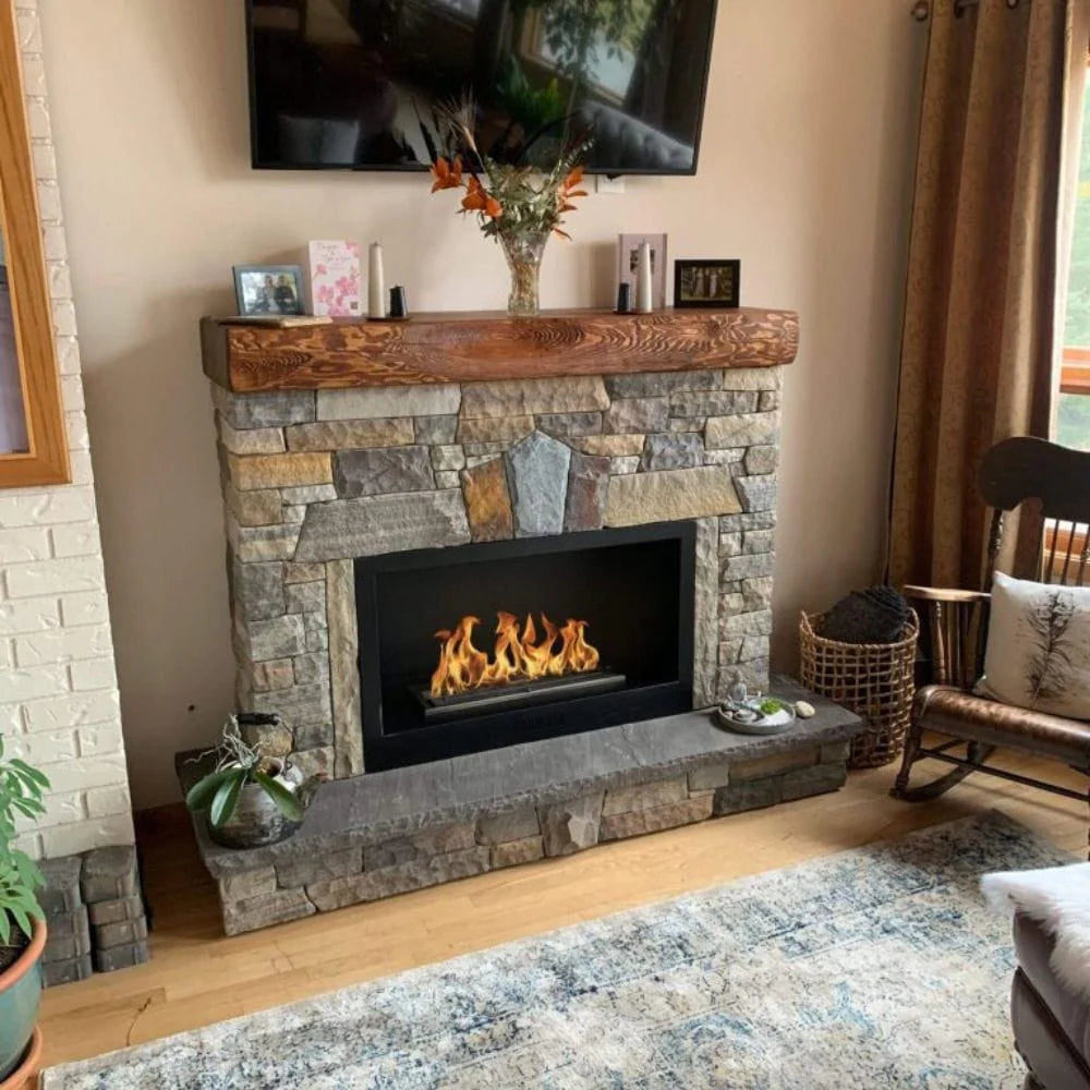 Bio Flame 38″ Firebox Single Sided Built-In Ethanol Fireplace - Black