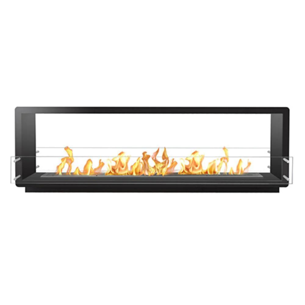 Bio Flame 84'' Firebox DS- Built-In See-Though Ethanol Fireplace - Bla
