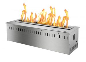 Bio Flame 24" Silver Remote-Controlled Bioethanol Burner W/5L Fuel Cap