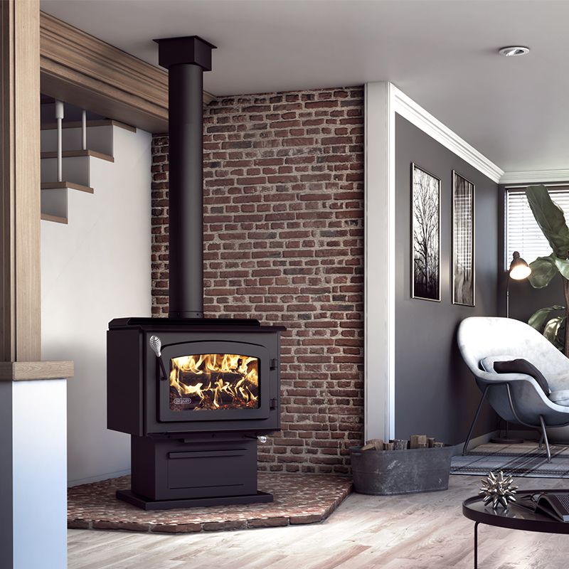 MFP Drolet Escape 1800 EPA Certified Wood Stove With Black Door