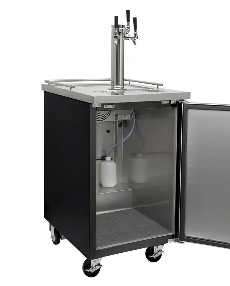Kegco 24 Wide Commercial Kegerator Triple Tap Black
