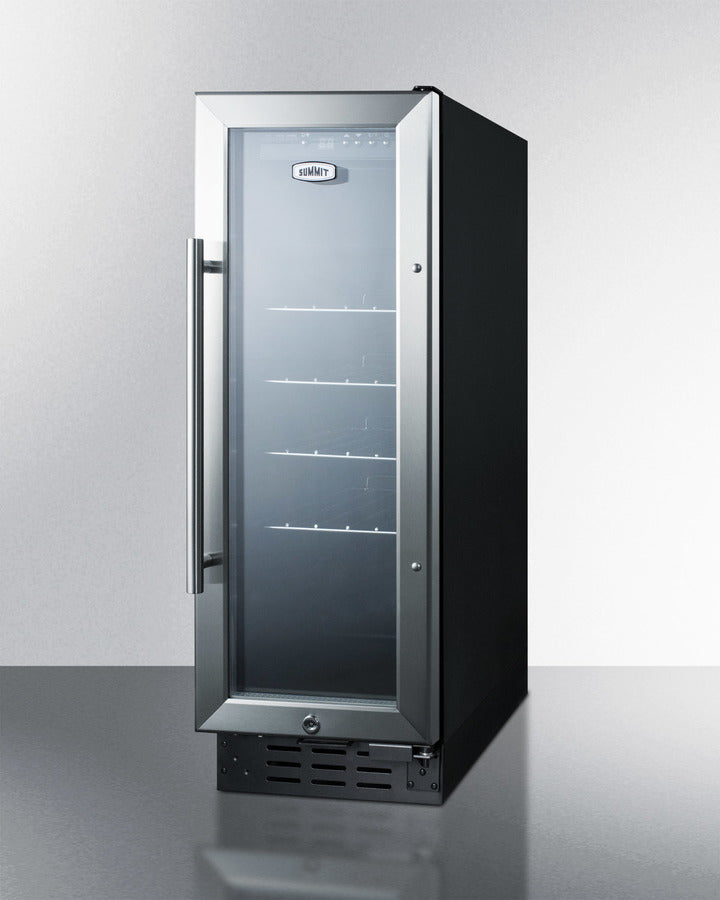 Summit 12" 2.2 Cu. Ft. Stainless Steel Frame Glass Door Built-In Bever